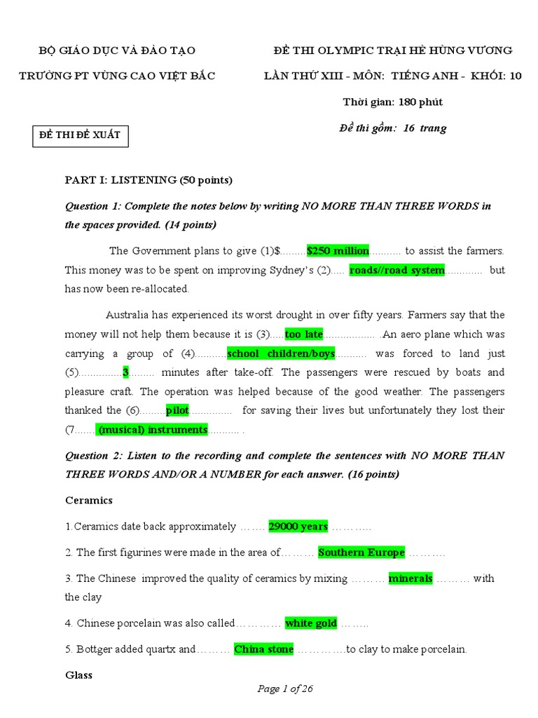 Bài Giải de Thi de Xuat Ta10 - 2017 - Truong Vung Cao Viet Bac | PDF | Nuclear And Radiation ...