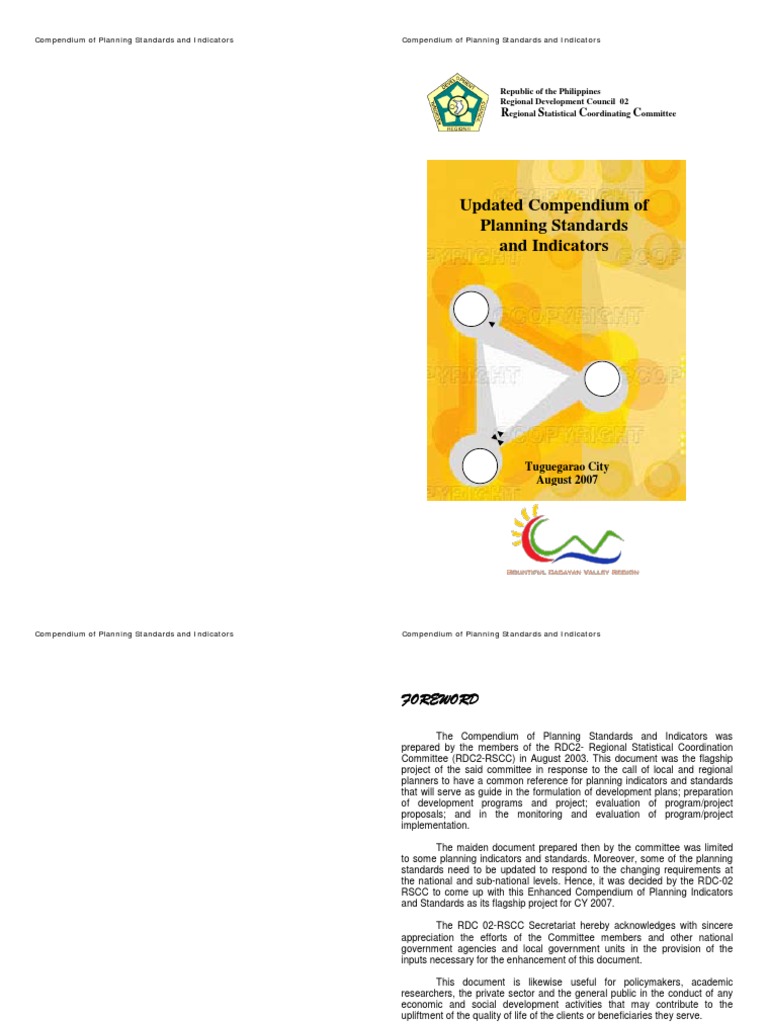 Enhanced Compendium of Planning Standards & Indicators | PDF | Economic Growth | Taxes