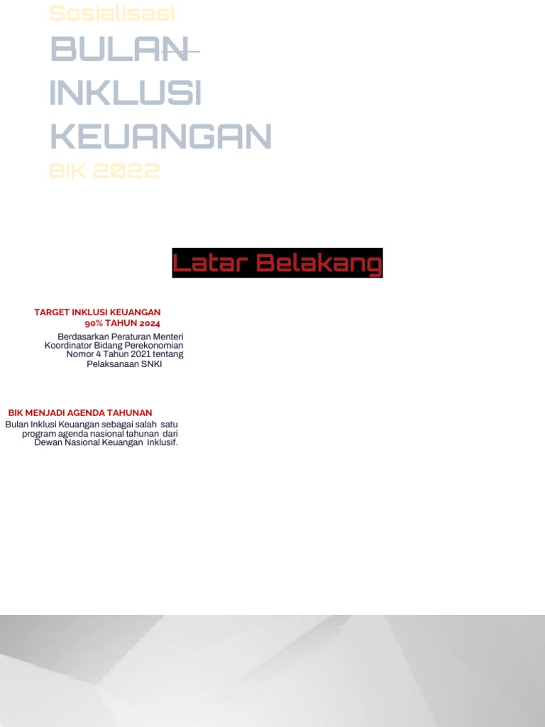 Sosialisasi BIK 2022 | PDF | Pengelolaan Keuangan & Uang | Seni