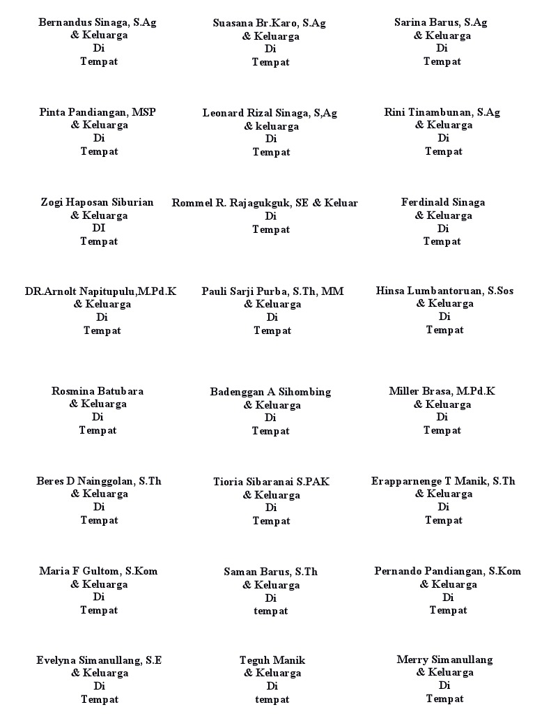 Label Nama Undangan | PDF | Agama & Spiritualitas