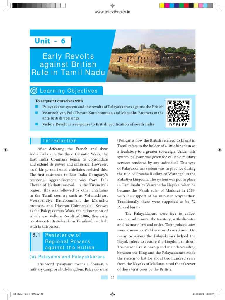 Palayakkarars: Resistance to British Rule | PDF | Tamil Nadu | British ...