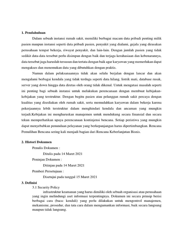 Contoh IT Security Policy | PDF | Komputer | Teknologi & Rekayasa