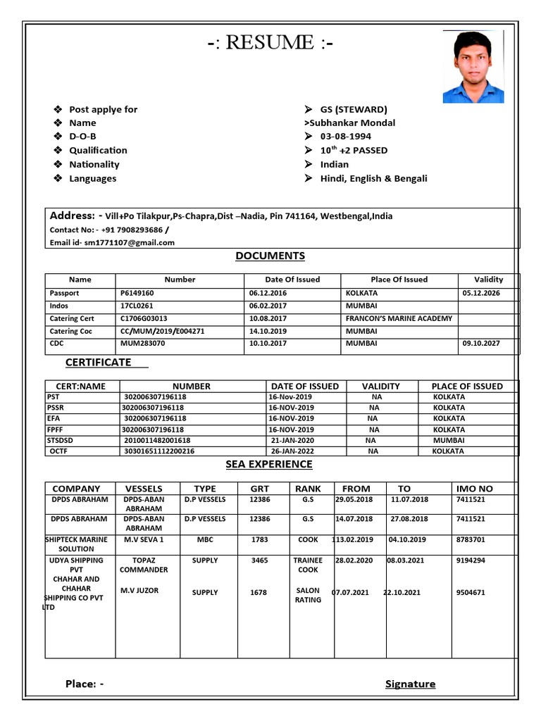 0 - Subhankar Mondal Resume | PDF