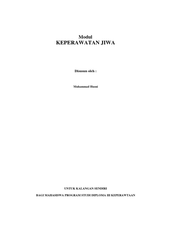 Modul Keperawatan Jiwa Sebelum Uts | PDF