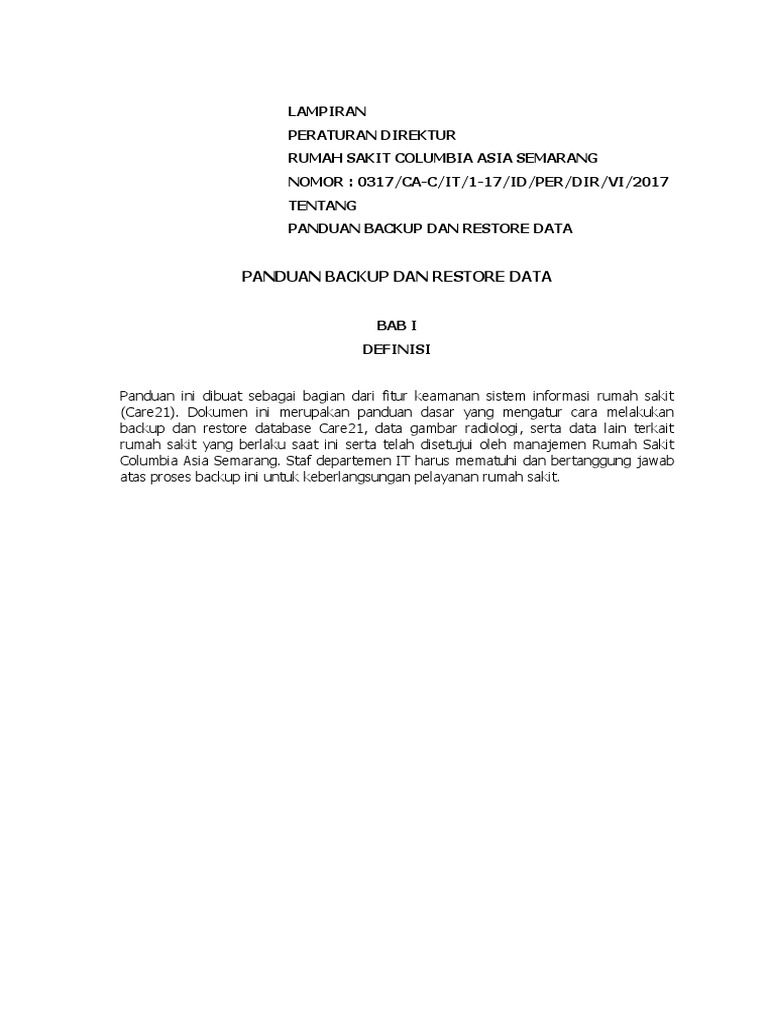 PANDUAN BACKUP DAN RESTORE DATA - Done Print | PDF