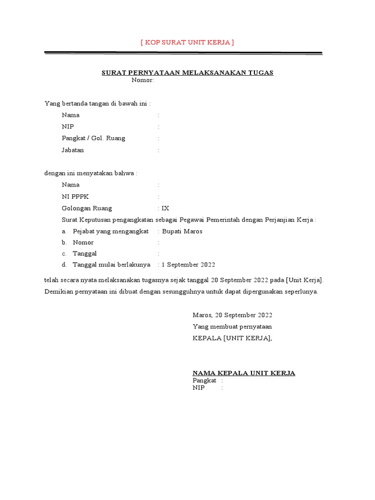 Format SPMT PPPK Guru | PDF