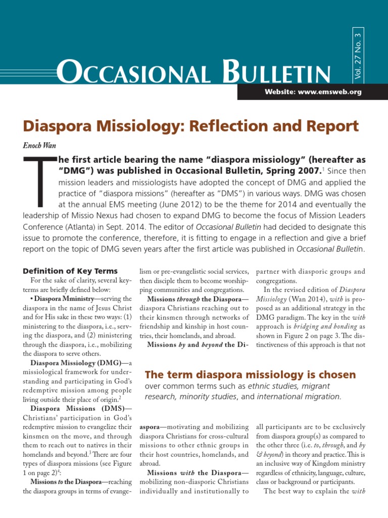 Diaspora Missiology Overview and Insights | PDF | Christian Mission ...