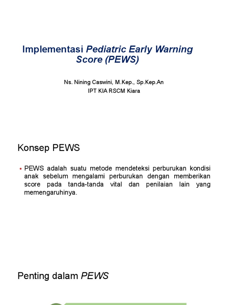 Implementasi Pediatric Early Warning Score (PEWS) - Converted-1 | PDF