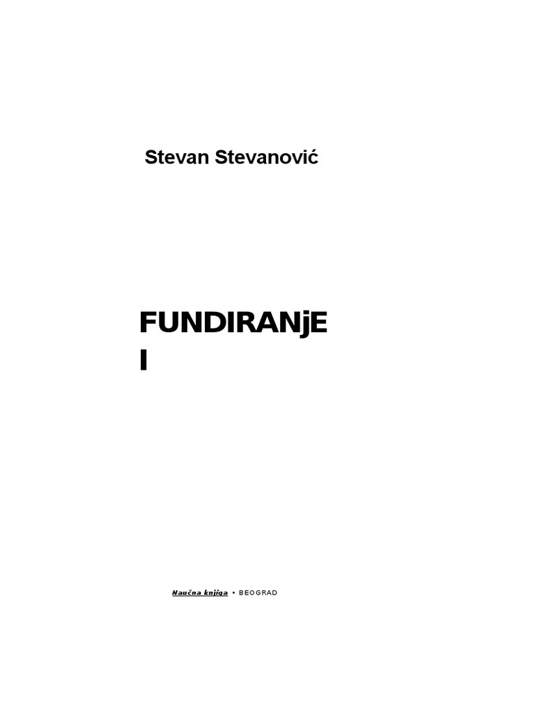 Stevan Stevanovic - Fundiranje I | PDF