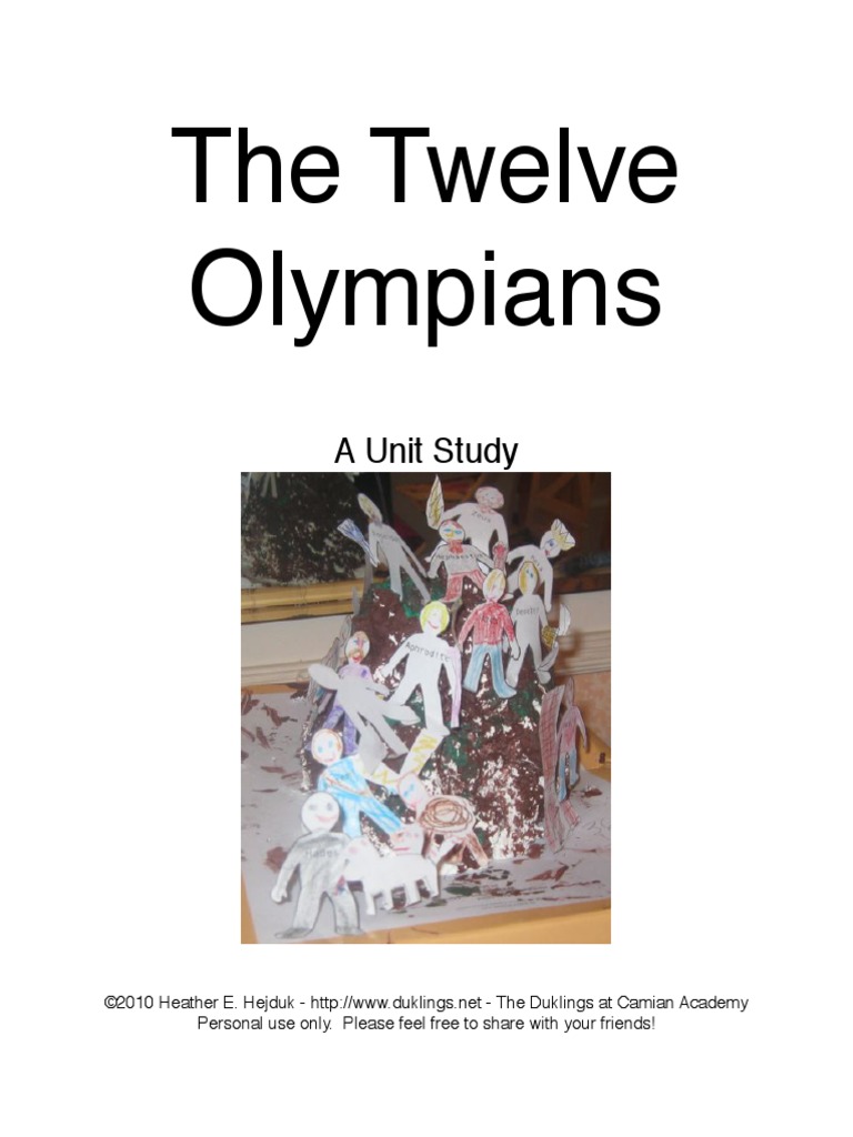 The Twelve Olympians Study Guide Author Heather E. Hejduk | PDF ...