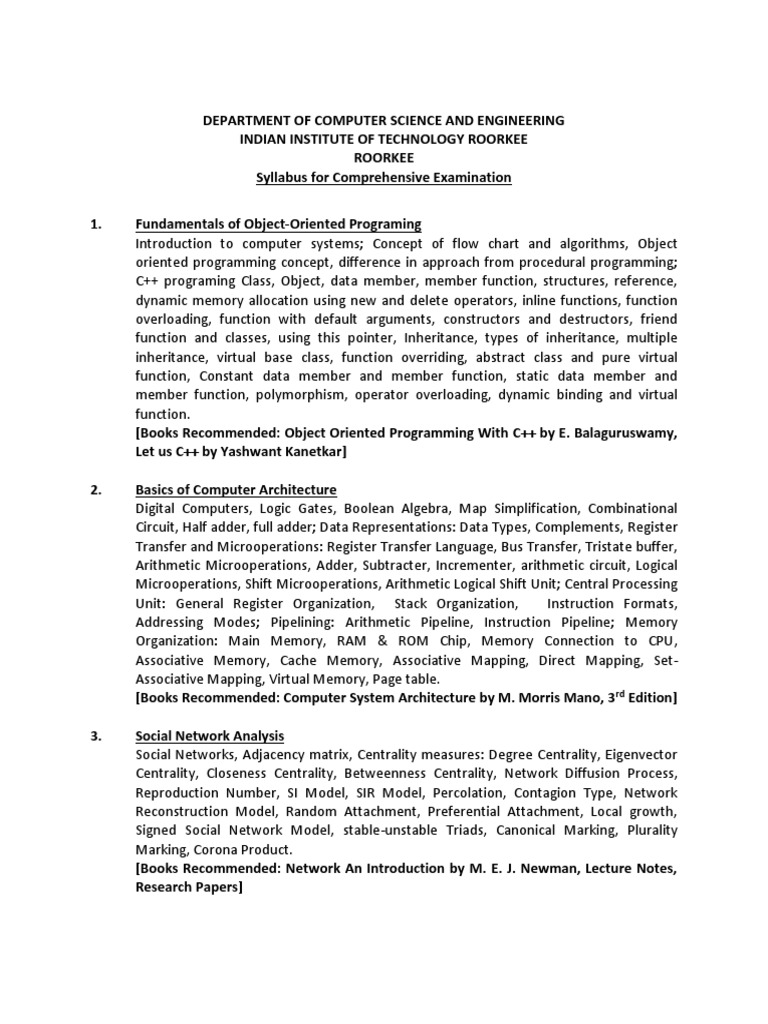 Comprehensive Syllabus Laxman | PDF | Method (Computer Programming) | Subroutine
