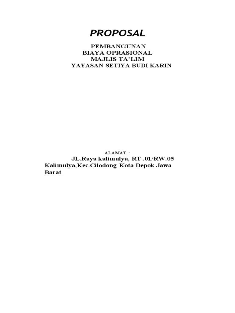 Revisi Proposal Majlis Al Farizi | PDF