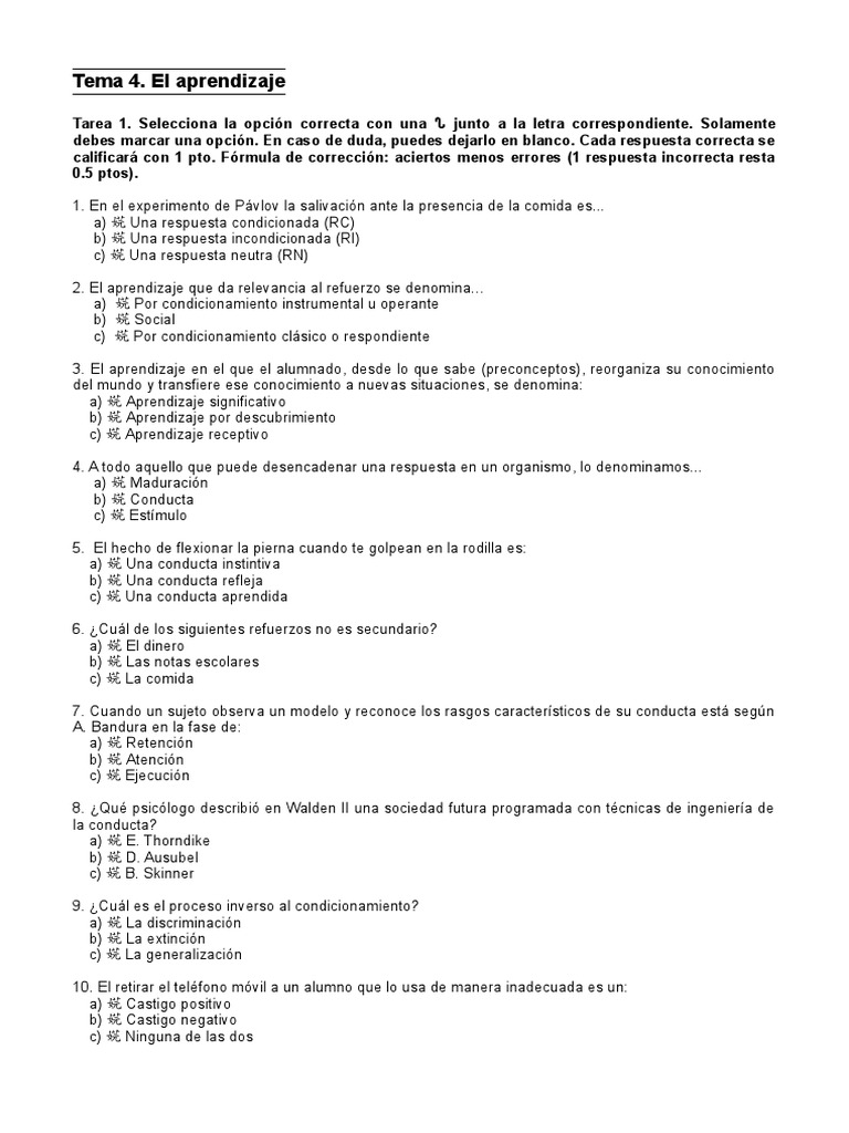 Tarea 1. T4 El Aprendizaje | PDF