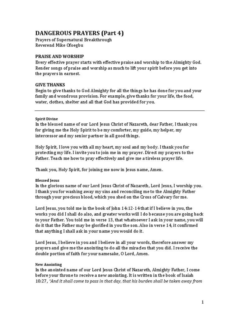 Dangerous Prayers Part 4: Breakthrough | PDF | God The Father | Jesus
