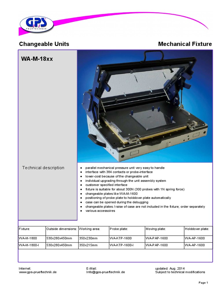 Mechanical Fixture Technical Description | PDF | Computing