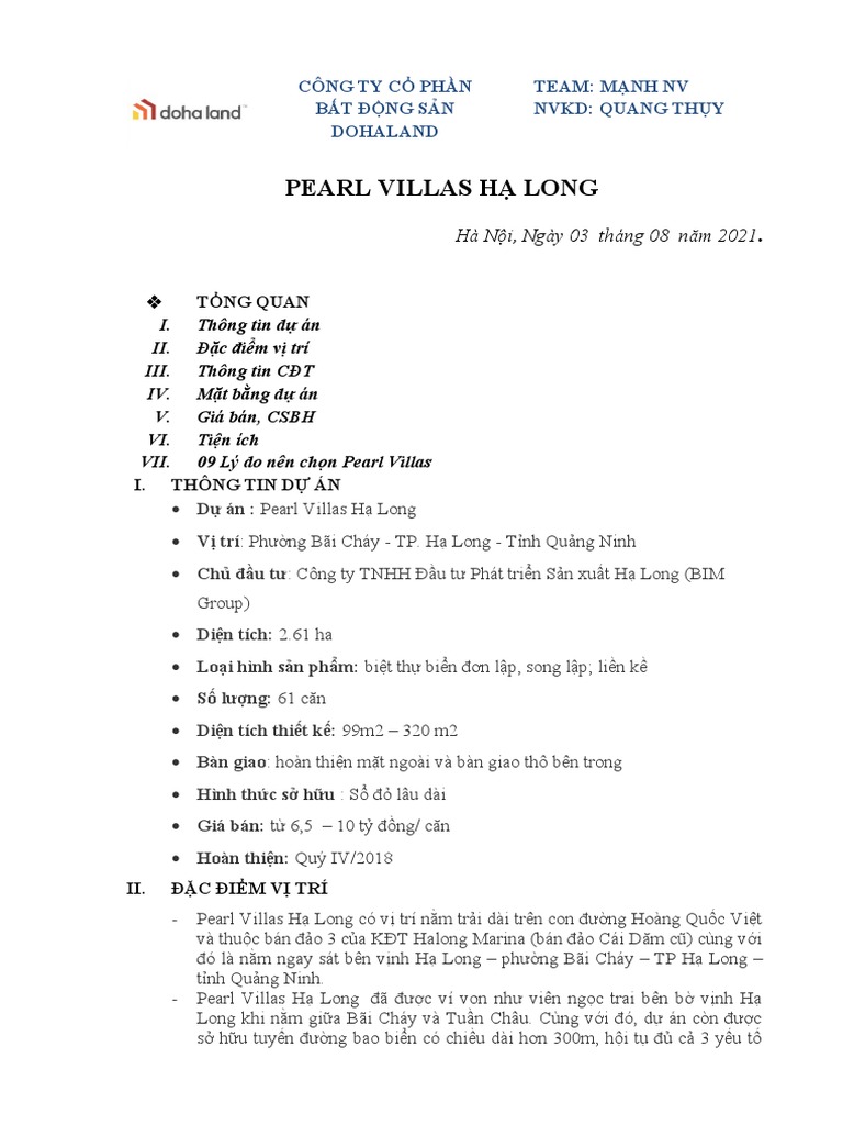 Pearl Villas H Long | PDF