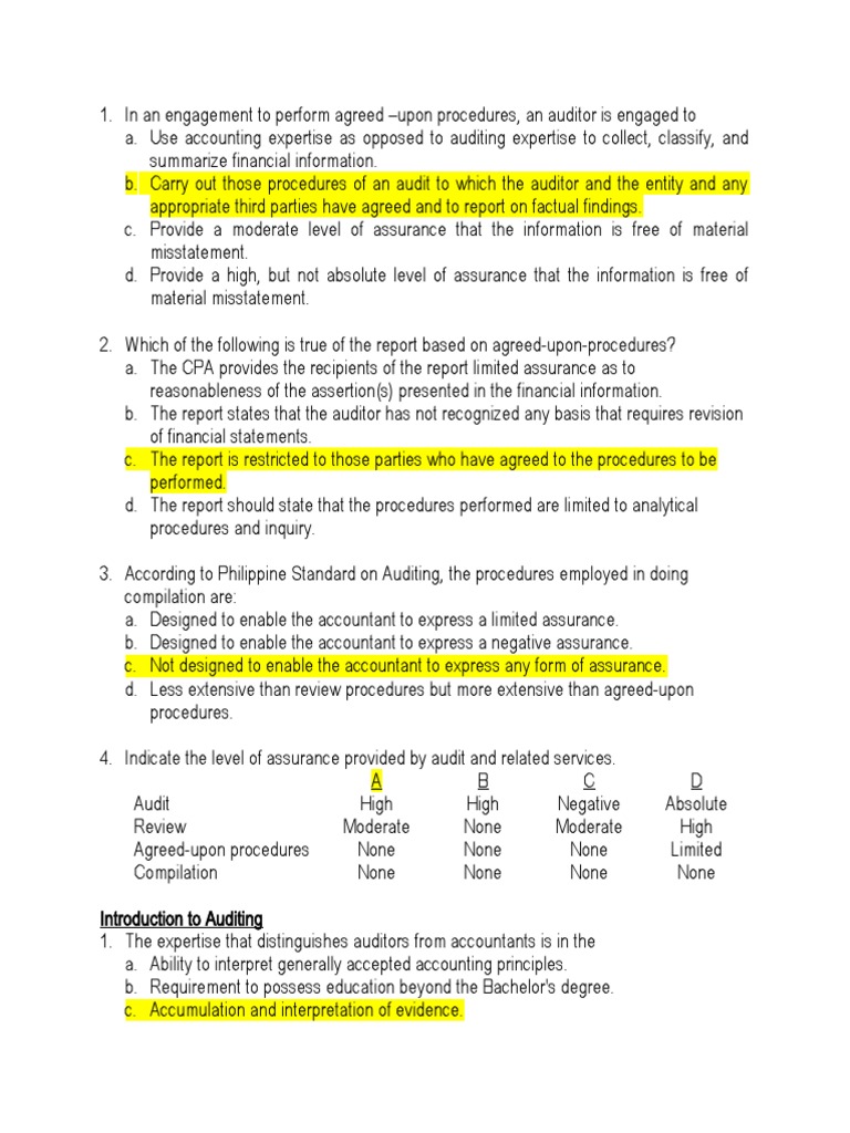 In An Engagement To Perform Agreed | PDF | Audit | Financial Audit