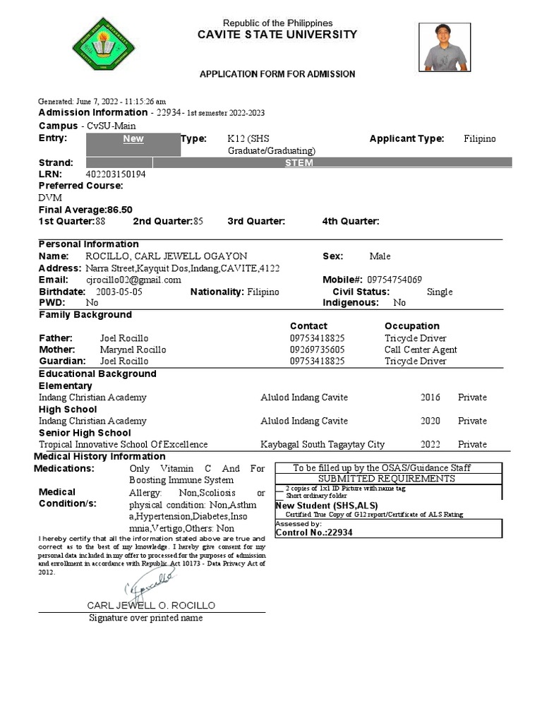 ROCILLOCARL JEWELL AppForm | PDF