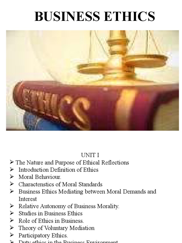 Unit 1 Business Ethics | PDF | Business Ethics | Morality