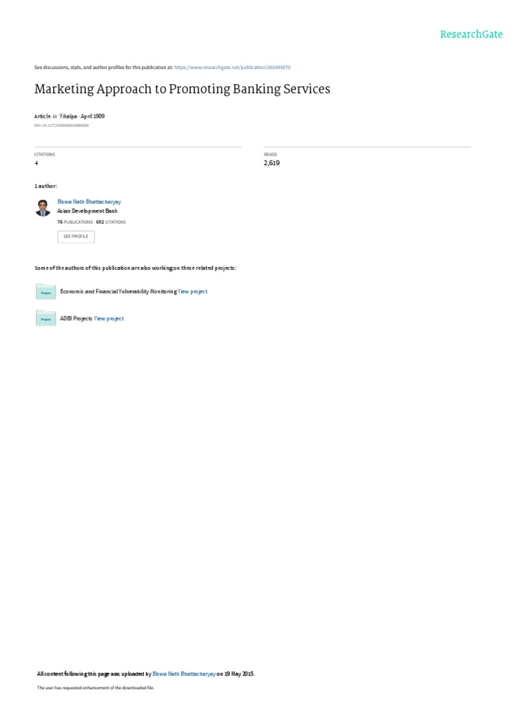Marketing Strategies for Banking Services | PDF | Banks | Sampling ...
