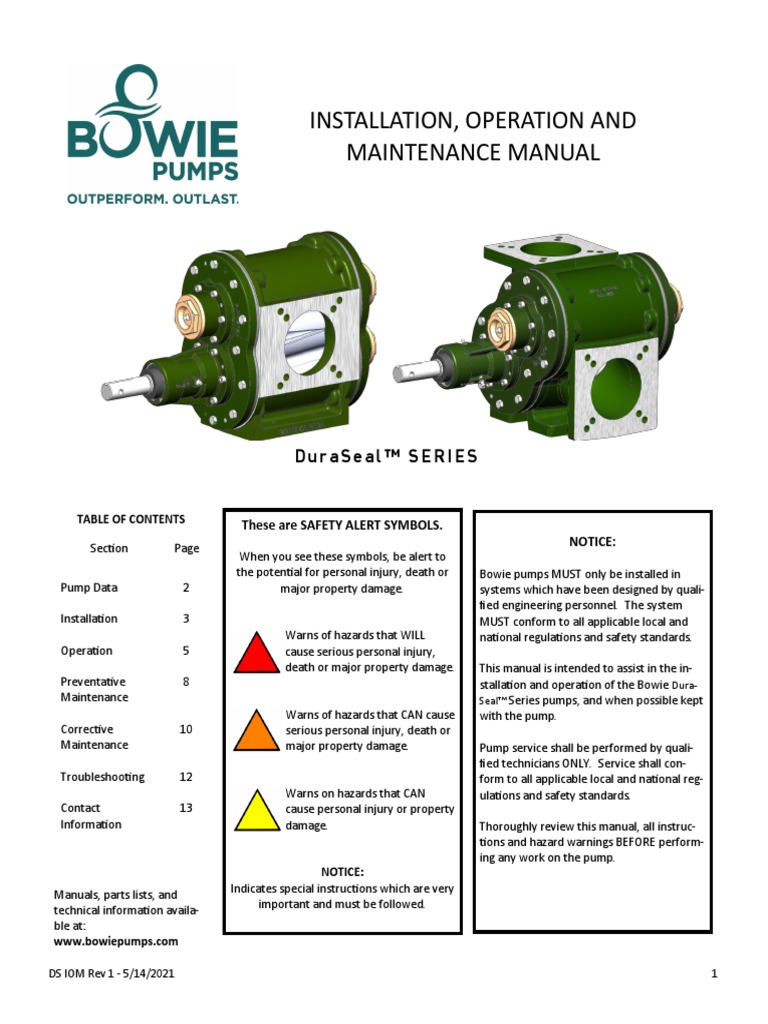 Dura Seal Iom Manual | PDF | Pump | Valve