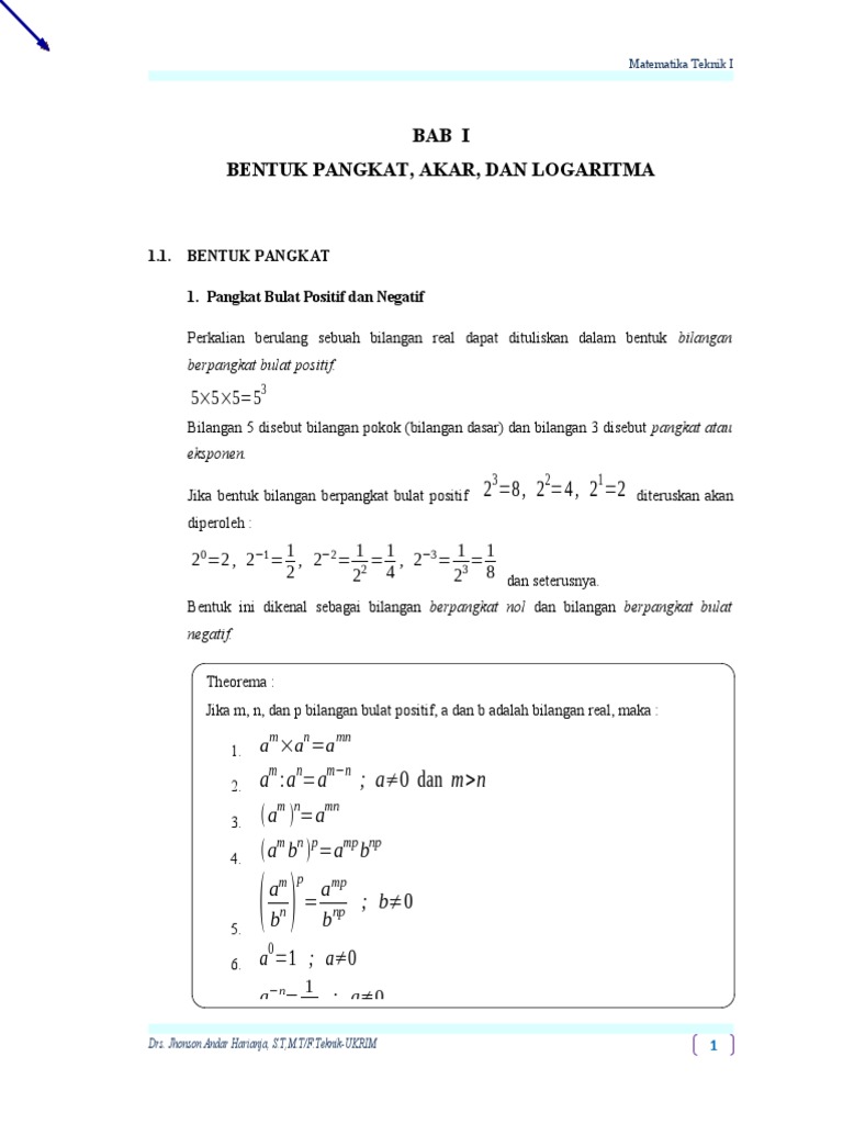 Diktat Matematika Teknik I | PDF