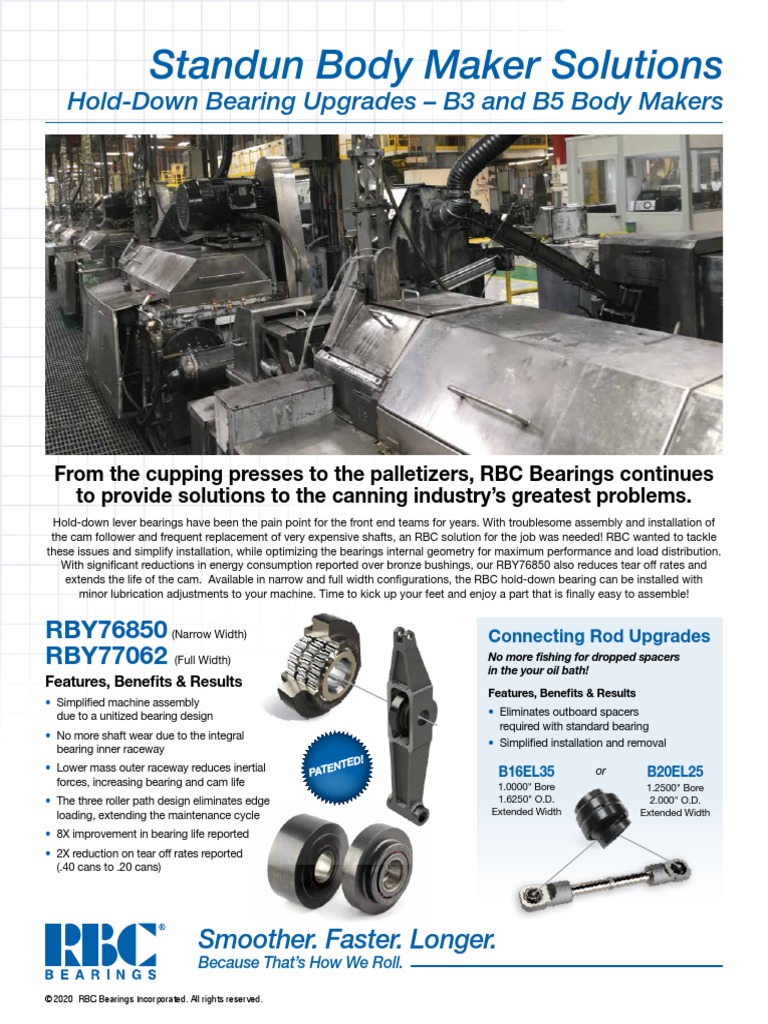 Bodymaker Solutions Flyer RBC WEB | PDF | Bearing (Mechanical) | Machines