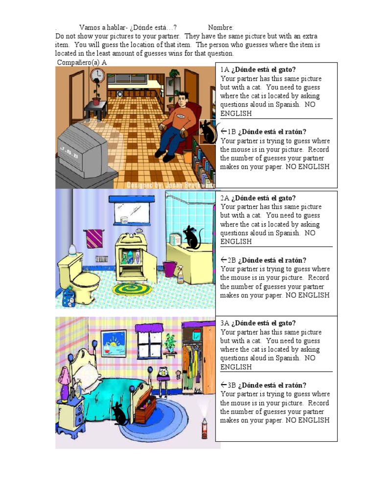 Spanish Guessing Game Instructions | PDF