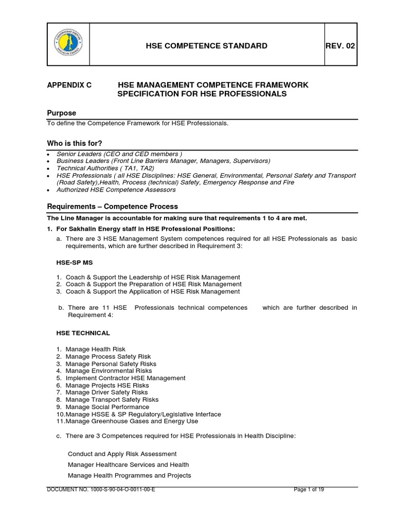 Appendix C-Eng | PDF | Competence (Human Resources) | Risk