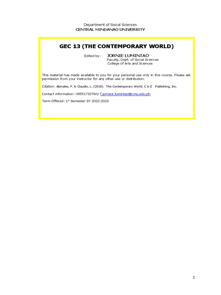 Lesson 4 Lecture Notes Pdf United Nations International Relations