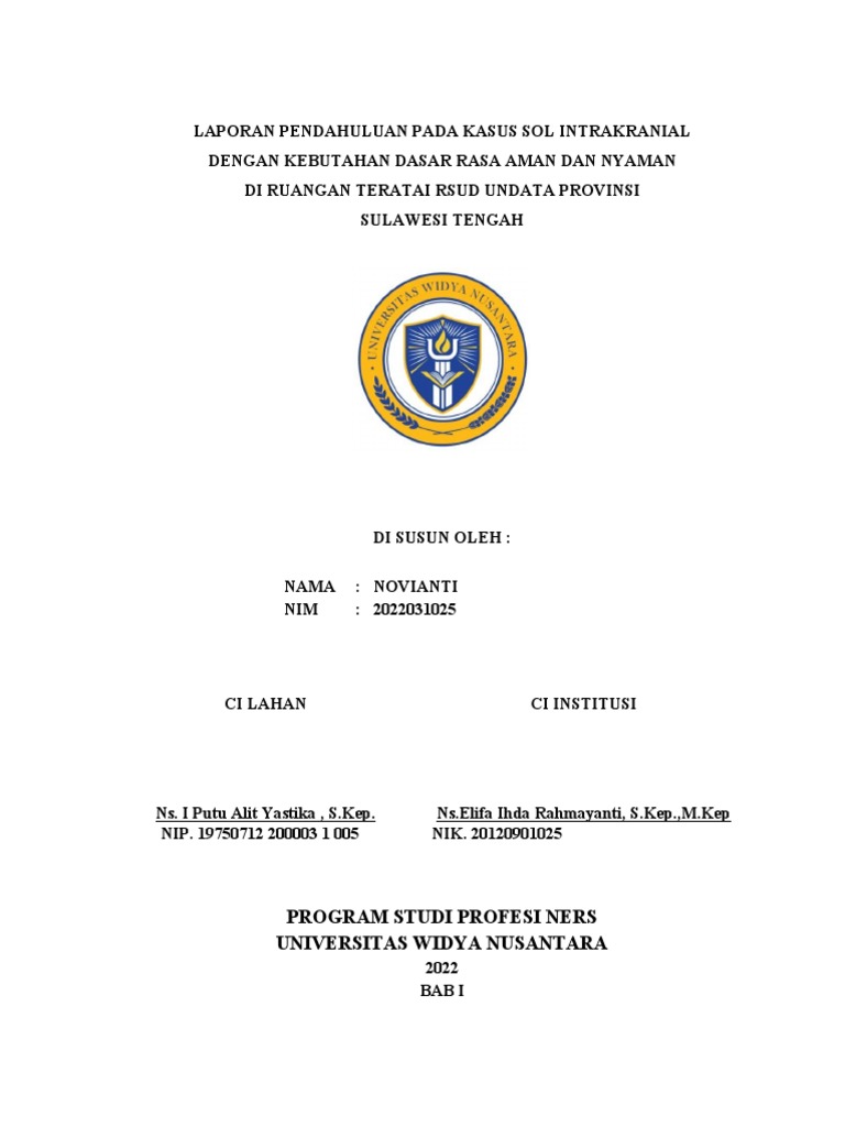LP Sol Intrakranial (Kebutuhan Rasa Aman Dan Nyaman | PDF