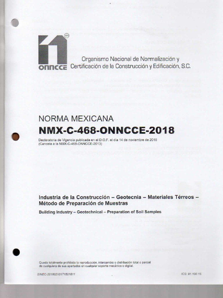 NMX C 468 Onncce 2018 | PDF