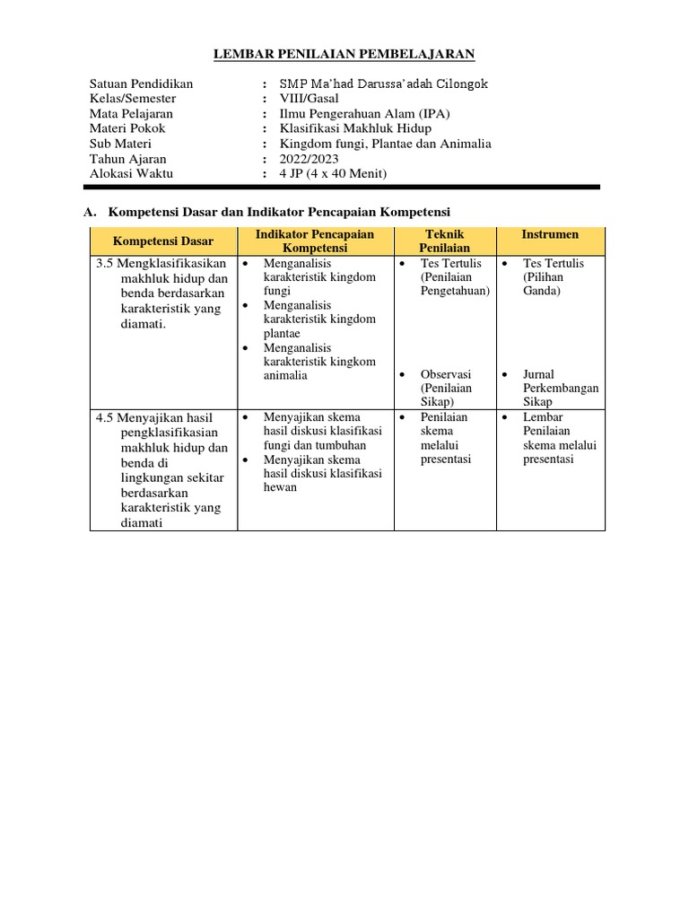 5 Lembar Penilaian Motivasi Kognitif Afektif Dan Psikomotorik | PDF