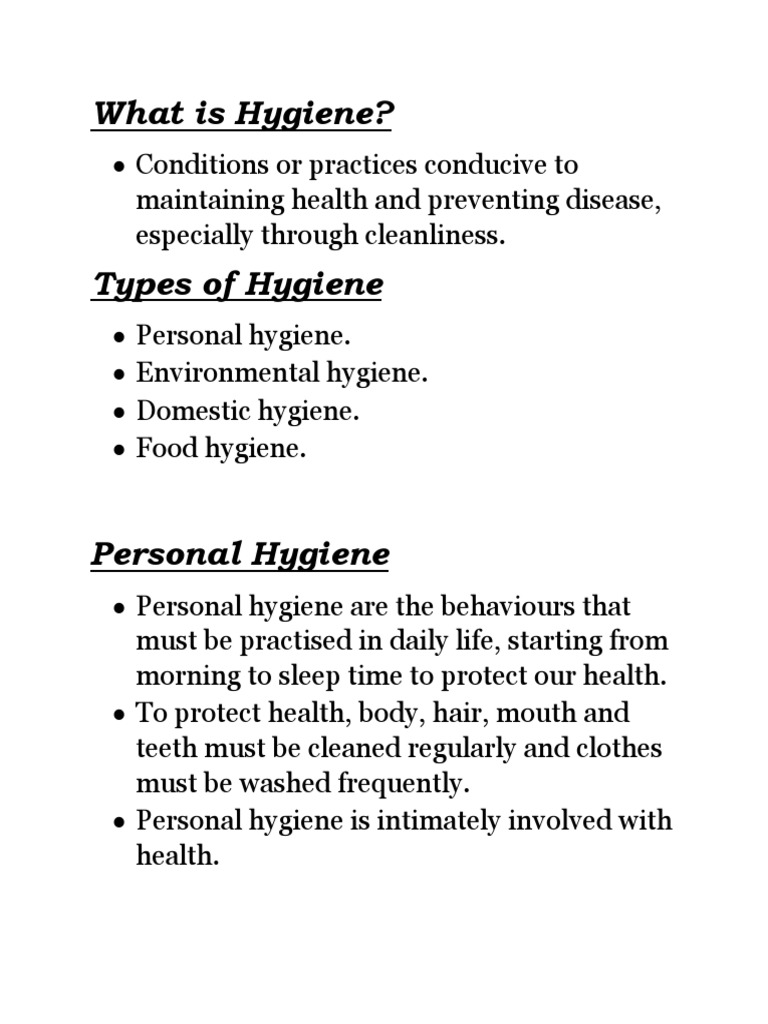 What Is Hygiene | Download Free PDF | Hygiene | Health Sciences