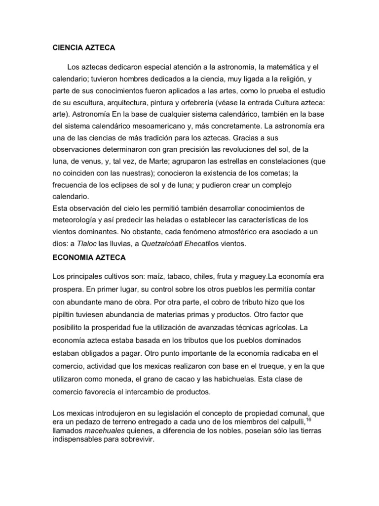Ciencia Azteca | PDF | Escultura | Astronomía