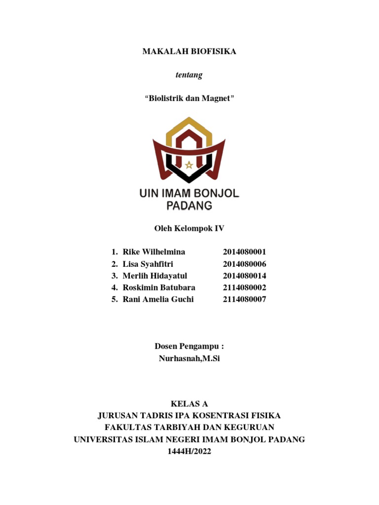 Makalah Biofisika Kelompok 4 | PDF | Sains & Matematika