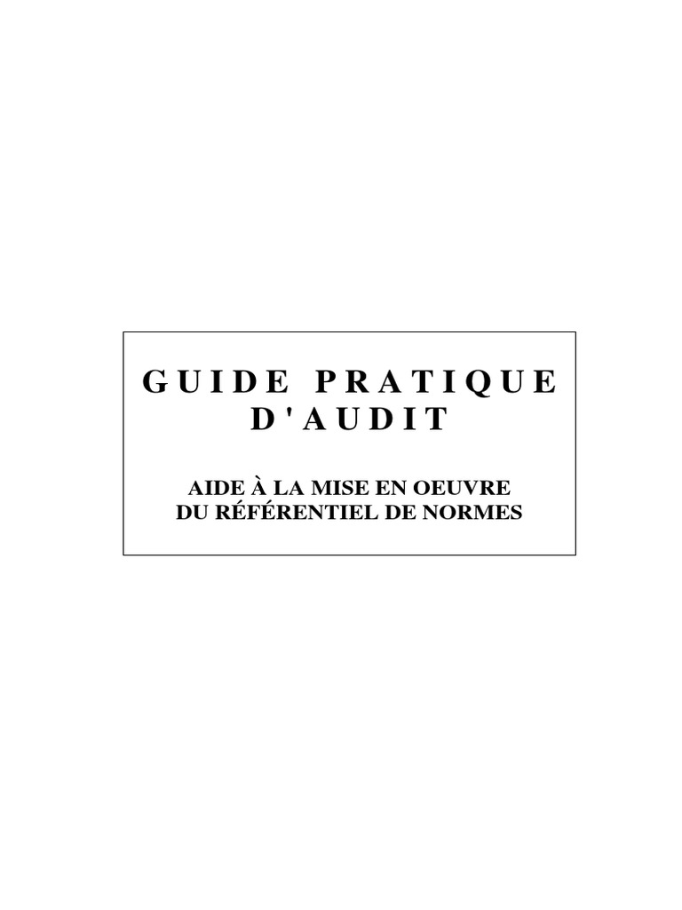 Guide Pratique d'Audit Normatif | PDF | Audit financier | Audit