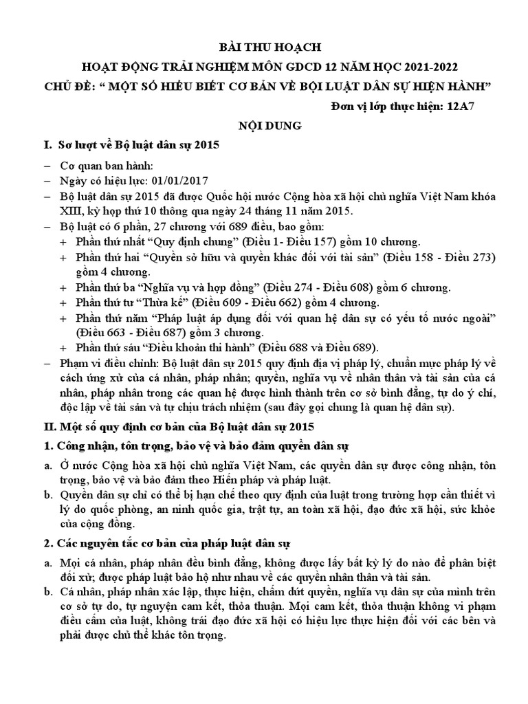 Bài Thu Ho CH GDCD | PDF