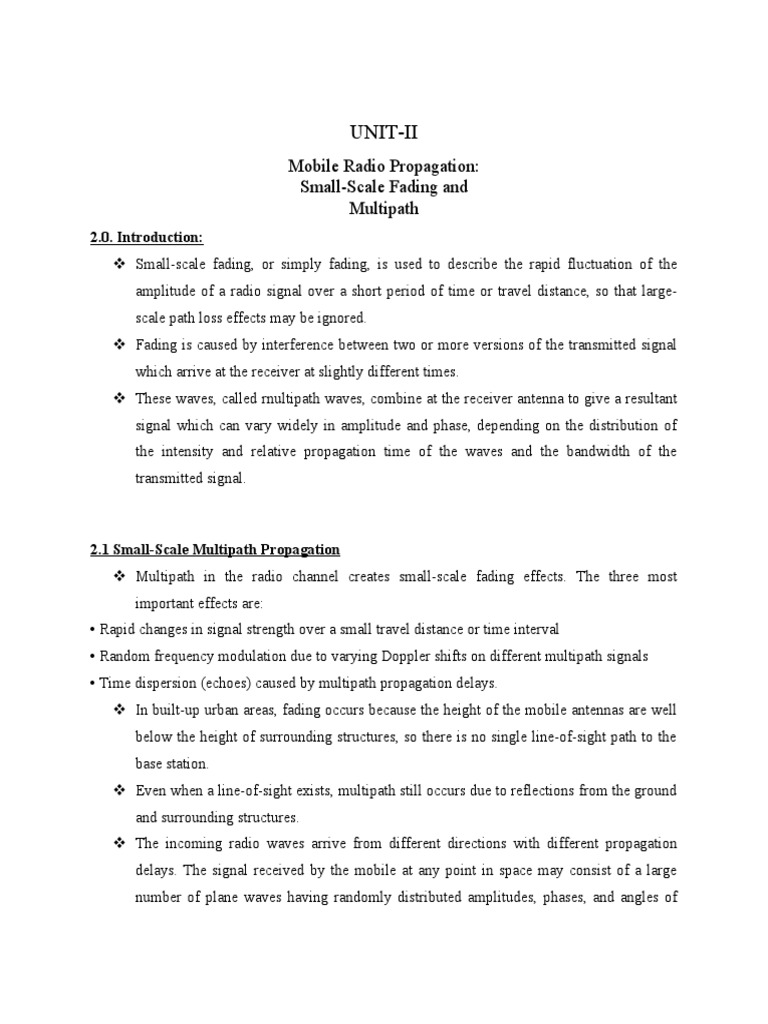 WCN Unit-2 | PDF | Radio | Doppler Effect