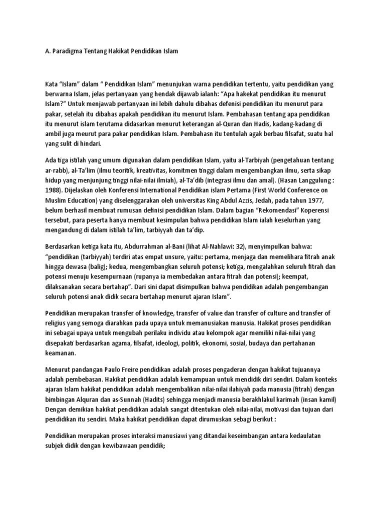 Pengertian Pendidikan Agama Islam | PDF