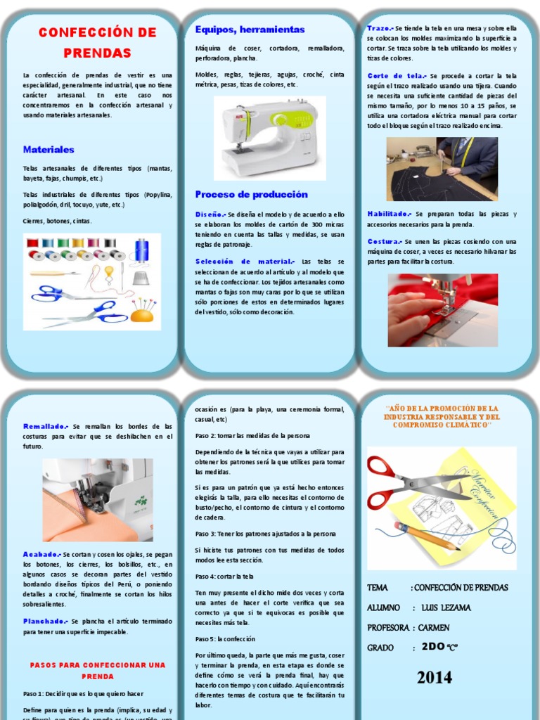 Confección de Prendas | PDF | Máquina de coser | Ropa