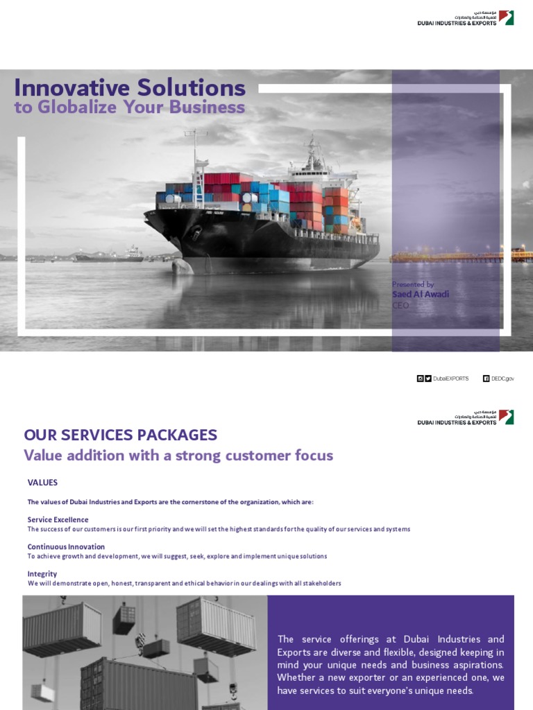 Dubai Industries & Exports Presentation | PDF | Exports | Dubai