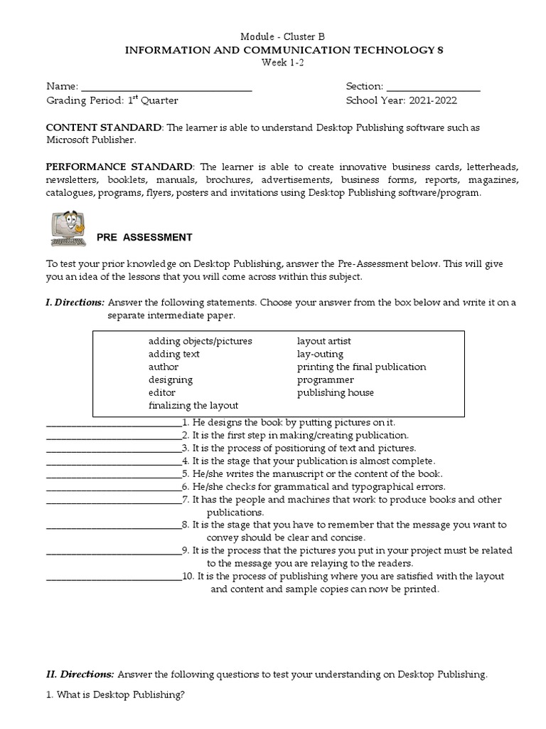 8 ICT - Module 1 | PDF | Page Layout | Books