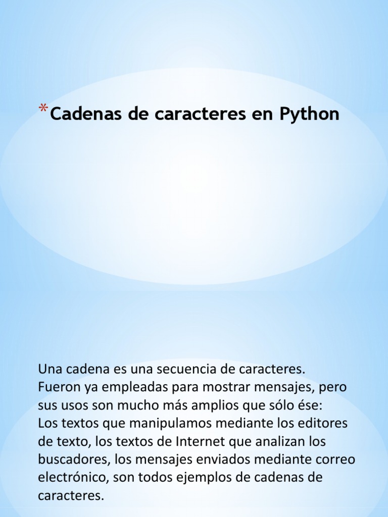 Cadenas de Caracteres en Python | PDF | Python (lenguaje de ...