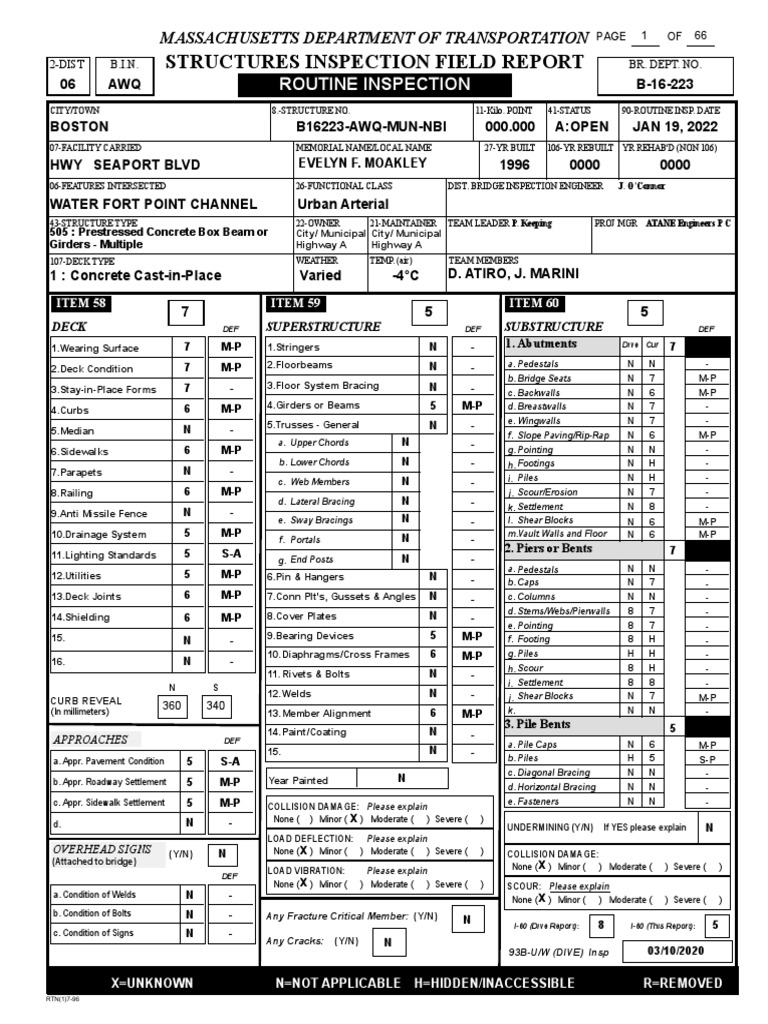 Seaport Light Falls Massdot Inspection Report 1-22 | PDF | Corrosion ...