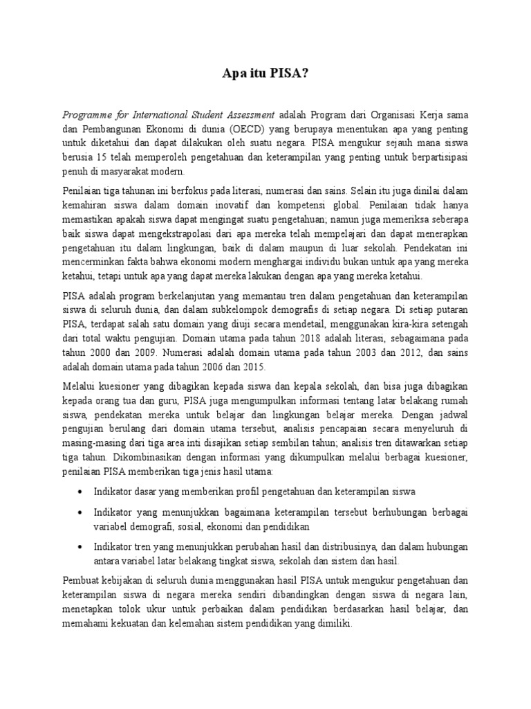 Handout - Apa Itu PISA | PDF