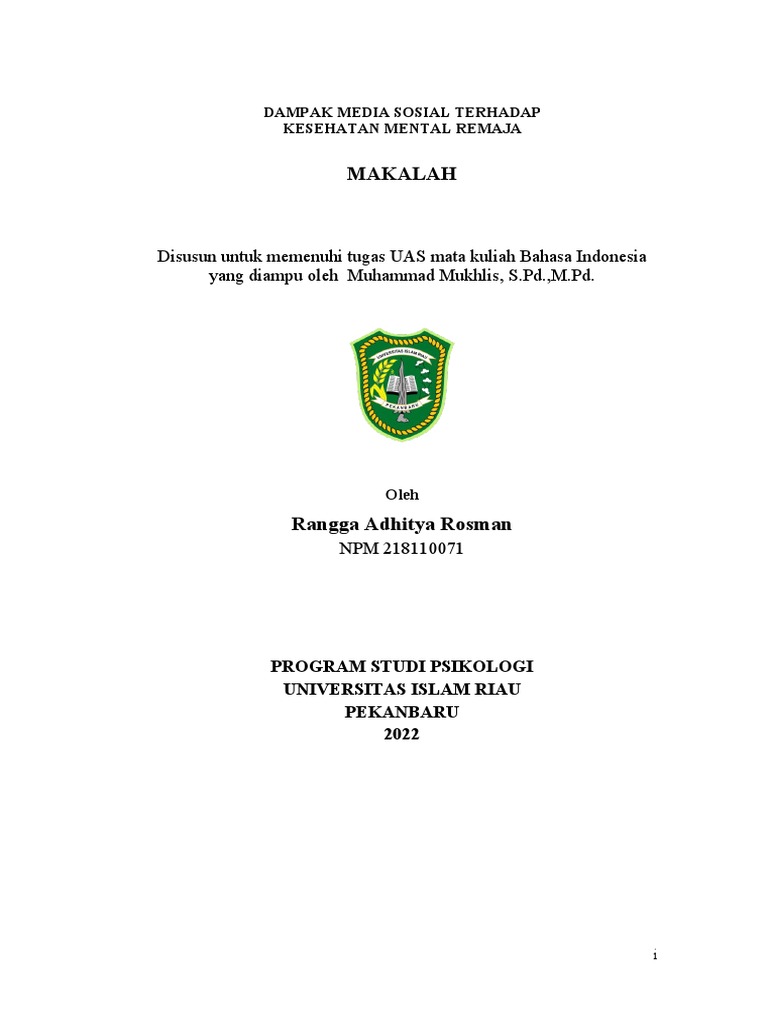 Contoh Sistematika Makalah-Uas. | PDF