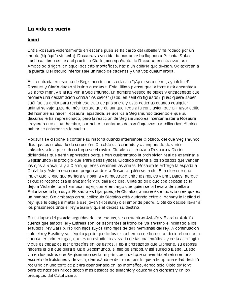 La Vida Es Sueño | PDF