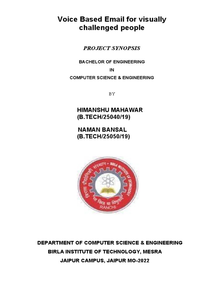 Voice Based Email for Visually Impaired: A Project to Enable Accessible Communication | PDF ...