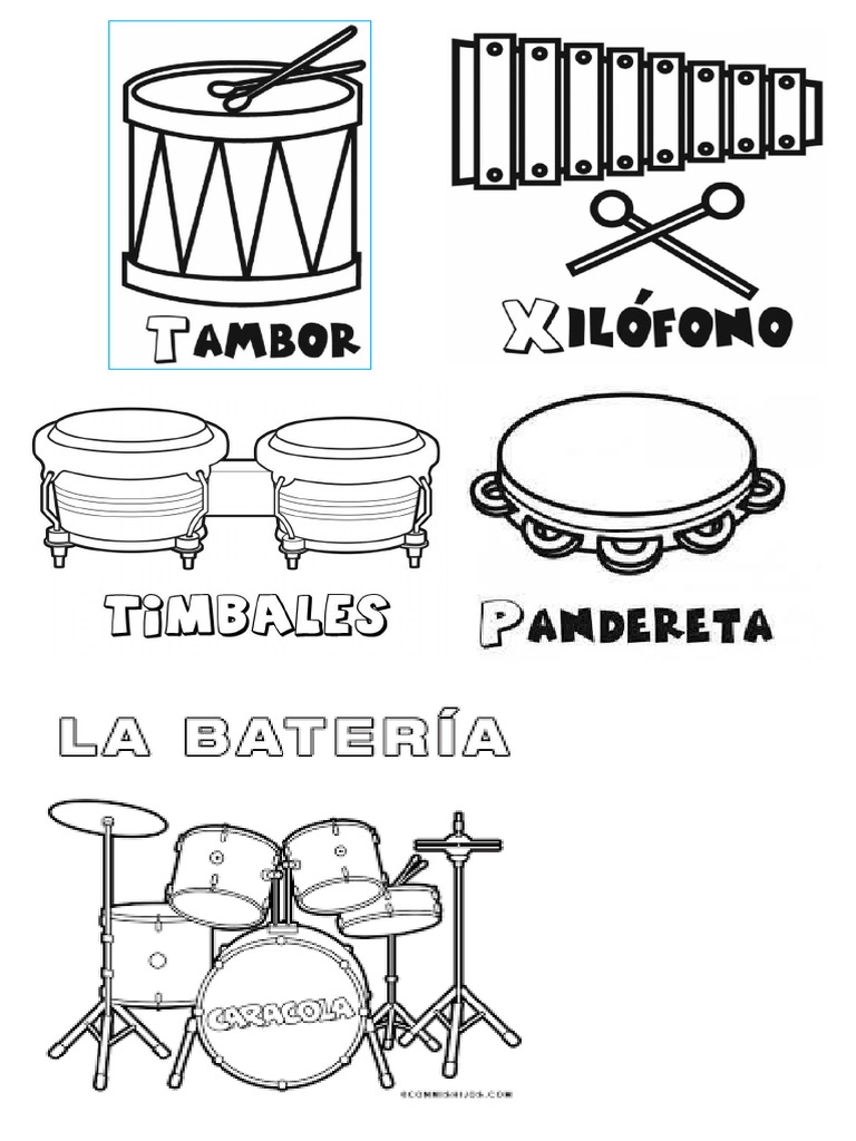 Dibujos Instrumentos de Percusión | PDF